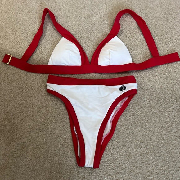 Hollister | Swim | Hot White And Red Bikini With High Rise Bottom ...